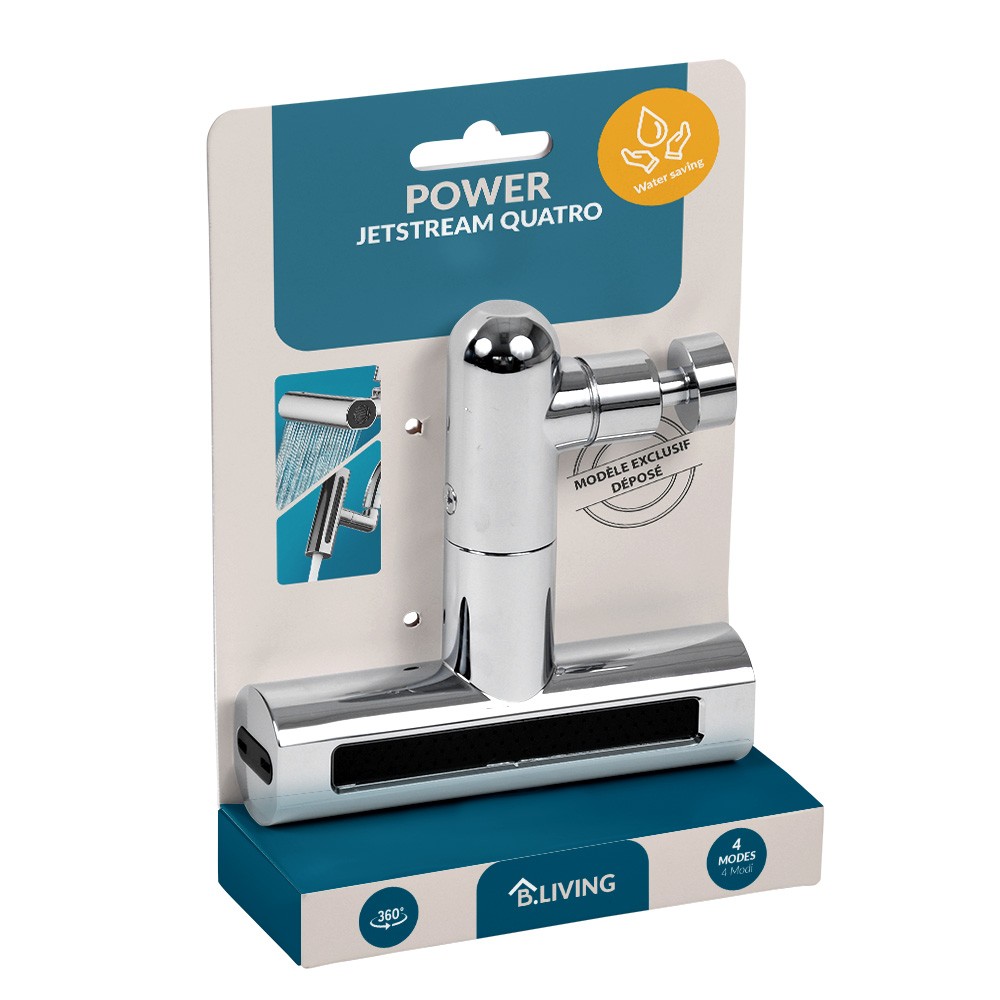 Adaptateur de robinet orientable POWER JETSTREAM QUATRO 4 jets - B.Living