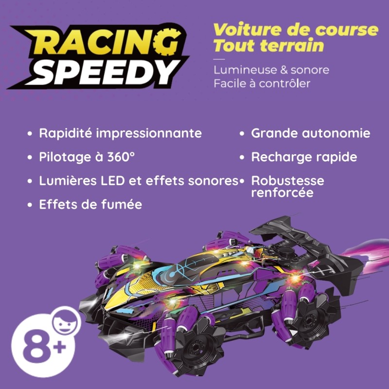 Voiture télécommandée Racing Speedy cascades et pilotage 360°